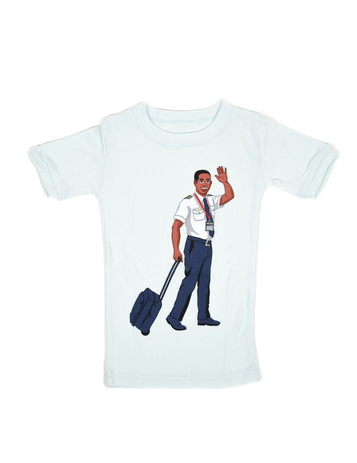 Pilot Boys Pajamas, Light Blue, Size 2-14 | Indy Mindy Pajamas